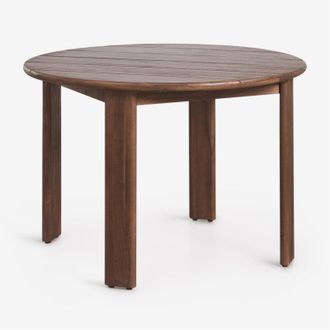 Sklum Runder Esstisch &Oslash;110 cm aus Akazienholz Uleno Akazienbraun dunkel