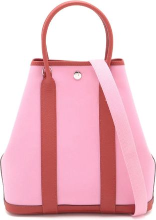 Hermès 2020 Toile and Negonda Garden File 28 satchel - Rose