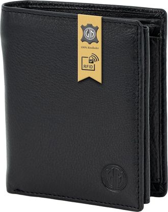 Lindenmann Geldbeutel Herren Portemonnaie Leder schwarz