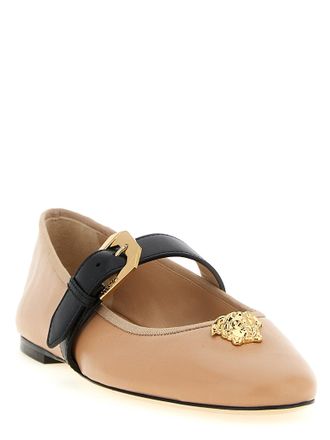 Versace Womens Multicolor Lamb Leather Ballet Flats