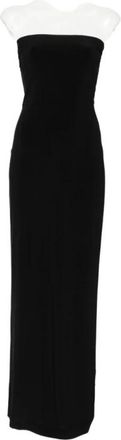 Norma Kamali Femme, Robes, Noir, Taille: 38 FR Abito lungo senza spalline