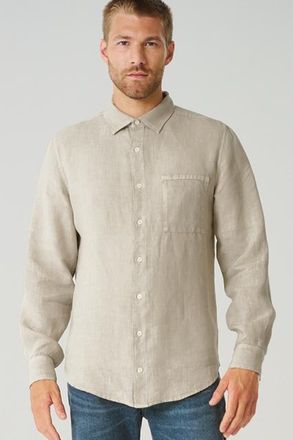 Hempage Hempage Herren vegan Herrenhemd Regular Fit Thistle Beige