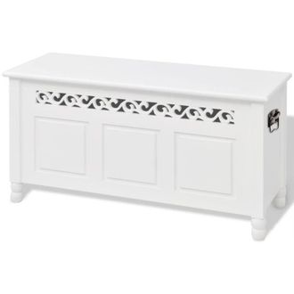 vidaXL Aufbewahrungsbank Barockstil mdf Wei&szlig; Vidaxl