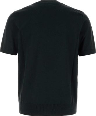 HUGO BOSS Mens Black Cotton Sweater Exterior: Maglieria