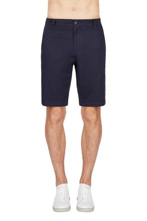 A|X Armani Exchange Mens Solid Stretch Twill Casual Shorts, Deep Navy, 49