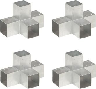 vidaXL Vidaxl - Pfostenverbinder 4 Stk. X-Form Verzinktes Metall 91 x 91 mm