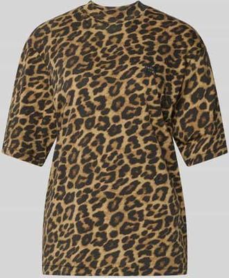 Anine Bing T-Shirt mit Allover-Animal-Print