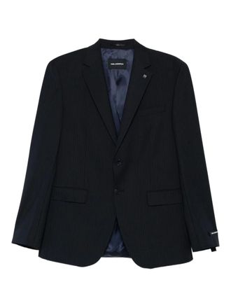 Karl Lagerfeld blazer à fines rayures - Bleu