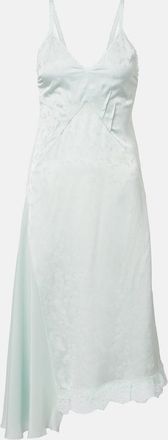 Victoria Beckham Robe nuisette asym&eacute;trique en jacquard &agrave; finitions en dentelle