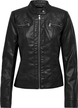 Only Damen Jacke Bandit PU Biker, Gr. 38, Schwarz (Black C-N10)