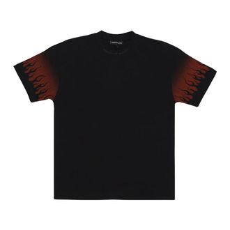 Vision Of Super Flames Tee Schwarz/Rot Kurzarm T-Shirt - - Tops - Herren - Schwarzk - XL
