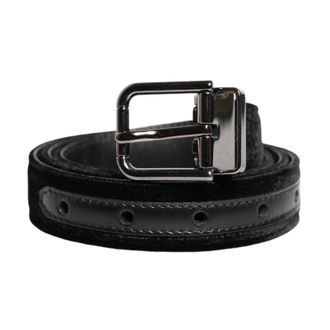 Dolce & Gabbana Schwarzer Lederg&uuml;rtel mit Metallschnalle - - Accessories - Herren - Schwarzk - ONE SIZE