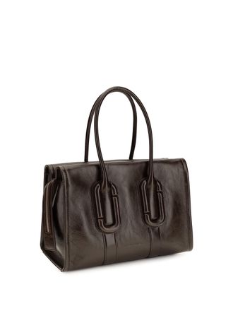 Marc Jacobs Womens Babe City Tote Leather Handbag Fondant Calf Bos Taurus Shoulder Bags