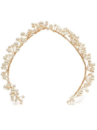 Jennifer Behr Primavera Haarreif mit Perlen - Gold