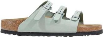 Birkenstock Femme, Chaussures, Vert, Taille: 40 EU Sandales Plates en Cuir