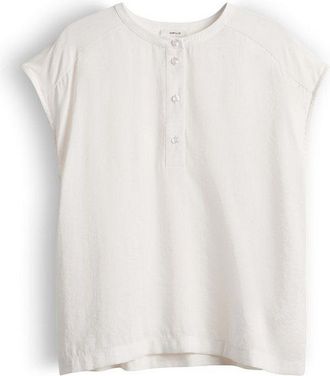 OPUS Kurzarmshirt Sajula aus glatter Webware mit samtiger Oberfl&auml;che Zarte Falten geben dem Look eine lockere Leichtigkeit