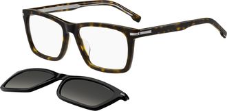 HUGO BOSS Sonnenbrillen Boss BOSS 1726/G/CS WITH CLIP ON BLACK HAVANA/TRANSPARENT BLACK/GREY 55/17/145 Herrenbrillen