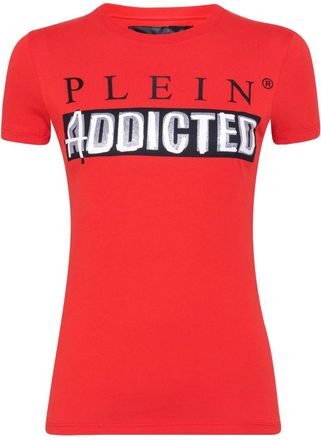 Philipp Plein Femme, Tops, Rouge, Taille: 42 FR T-shirt Col Rond SS Original