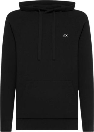 Sun 68 Homme, Sweatshirts et sweats à capuche, Noir, Taille: XL Pull Noir en Laine et Cachemire à Capuche