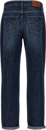 Brunello Cucinelli Cotton Straight-Leg Jeans - Navy