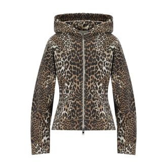 Ganni Femme, Sweatshirts et sweats à capuche, Brun, Taille: 38 FR Sweat à capuche Animalier avec double zip