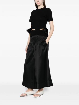 Junya Watanabe Nylon with Cutout Hem T-Shirt - Black
