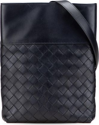 Bottega Veneta Black Nappa Intrecciato Messenger Bag