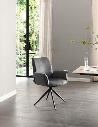 Bisley Easy Meet FA Drehbarer Besucherstuhl, Schwarz pulverbeschichtetes Sterngestel, Mit Kunststoffgleitern, Farbe: 749 Slate