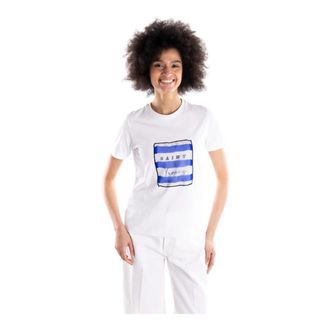 Bastille Rundhals-T-Shirt mit kurzen &Auml;rmeln - - Tops - Damen - Wei&szlig; - S