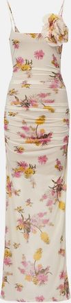 Blumarine Robe longue &agrave; fleurs en jersey