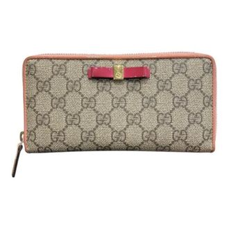 Gucci unisex, Pre-owned, Beige, Taille: ONE Size Portefeuille long pr&eacute;-poss&eacute;d&eacute; en cuir GG Supreme