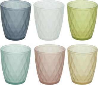 Tognana Jenny, Trinkgläser 6 Stück, 320 cc, Glas, mehrfarbig, multicolor