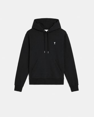 Ami Ami Paris - Hoodie Noir Ami De Coeur en Coton Noir - Taille : XXXL - pour Homme