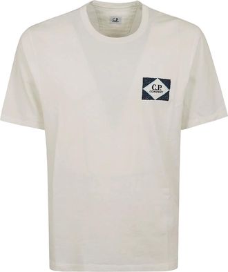 C.P. Company C.p. Company, Homme, Tops, Blanc, Taille: M T-shirt en jersey &agrave; manches courtes
