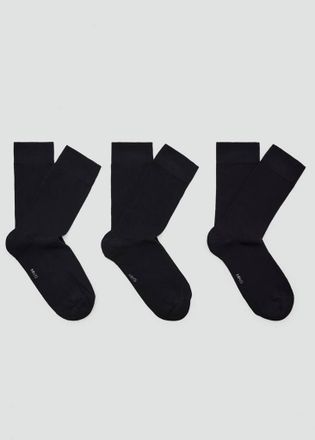 Mango Pack de 3 chaussettes longues en coton noir - Homme - 40-42 - MANGO MAN