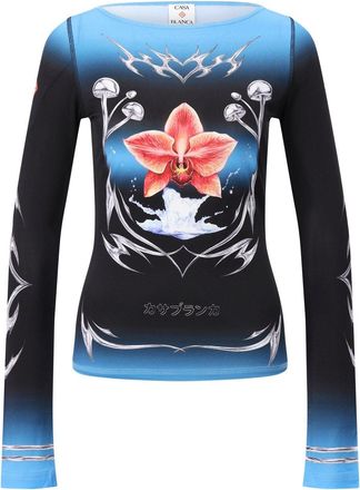 Casablanca Langarmshirt mit Print