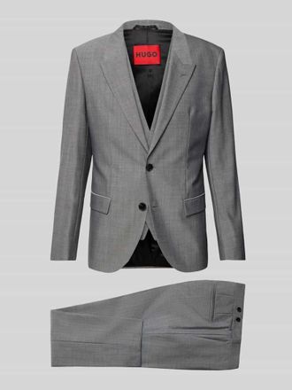 HUGO BOSS Regular Fit Anzug aus Wolle mit Logo-Detail