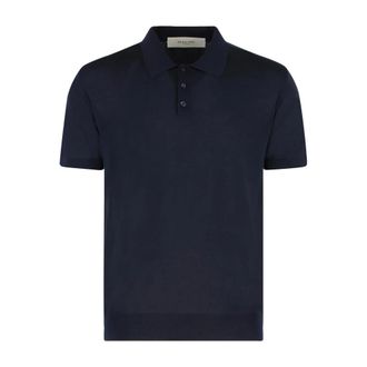 Golden Goose Kurz&auml;rmeliges Strick-Poloshirt - - Tops - Herren - Blau - M
