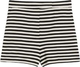 Max Mara Femme, Shorts, Noir, Taille: 38 FR Onirica Striped Jersey Shorts