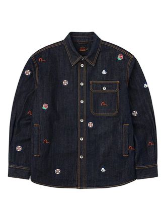 Evisu chemise &agrave; poche brod&eacute;e - Bleu