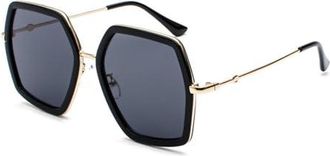 Generic Lunettes de soleil hommes et femmes grand cadre vacances f&ecirc;te plage conduite lunettes de soleil(Black)