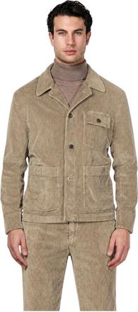 Mason's Surchemise de travail en velours c&ocirc;tel&eacute; large - Homme - Vestes - Brun - Taille: 3XL
