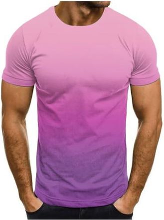 Generic T-shirt &agrave; col rond pour homme, l&eacute;ger, d&eacute;contract&eacute;, &eacute;l&eacute;gant, extensible, confortable, respirant, basique &agrave; manches courtes, chemise de course &agrave; pied et