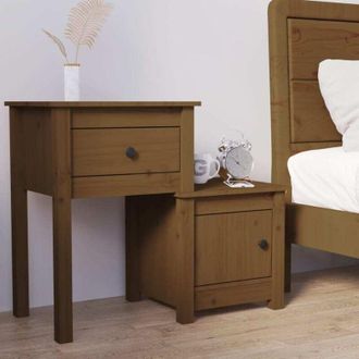 vidaXL Nachttisch Honigbraun 79,5x38x65,5 cm Massivholz Kiefer - Vidaxl