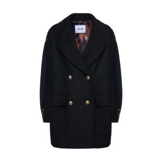 Bazar Deluxe Schwarzer Donna Caban Mantel - - Coats - Damen - Schwarzk - M