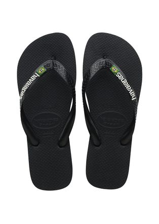 Havaianas Unisex Kinder Brasil Logo (Mini Me) Zehentrenner, Schwarz, 25/26 EU