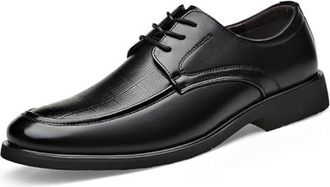 Generic Chaussures habillées for Hommes, à Lacets, Bout Rond, Bout Tablier, Patchwork, Derby, Semelle en Caoutchouc, antidérapantes, Basses, for Le Travail(44