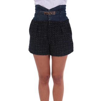 Pinko Eva Shorts High Waist - - Shorts - Damen - Blau - W28