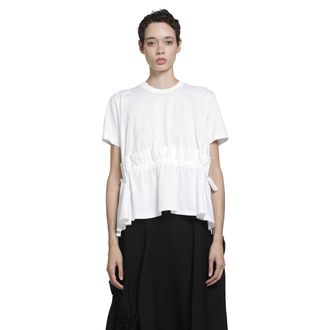 Comme Des Gar&ccedil;ons Gathered Cotton T-Shirt
