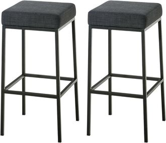 Clp Set 2 tabourets de bar Montréal en tissu - Alt 80 Gris foncé, Schwarz